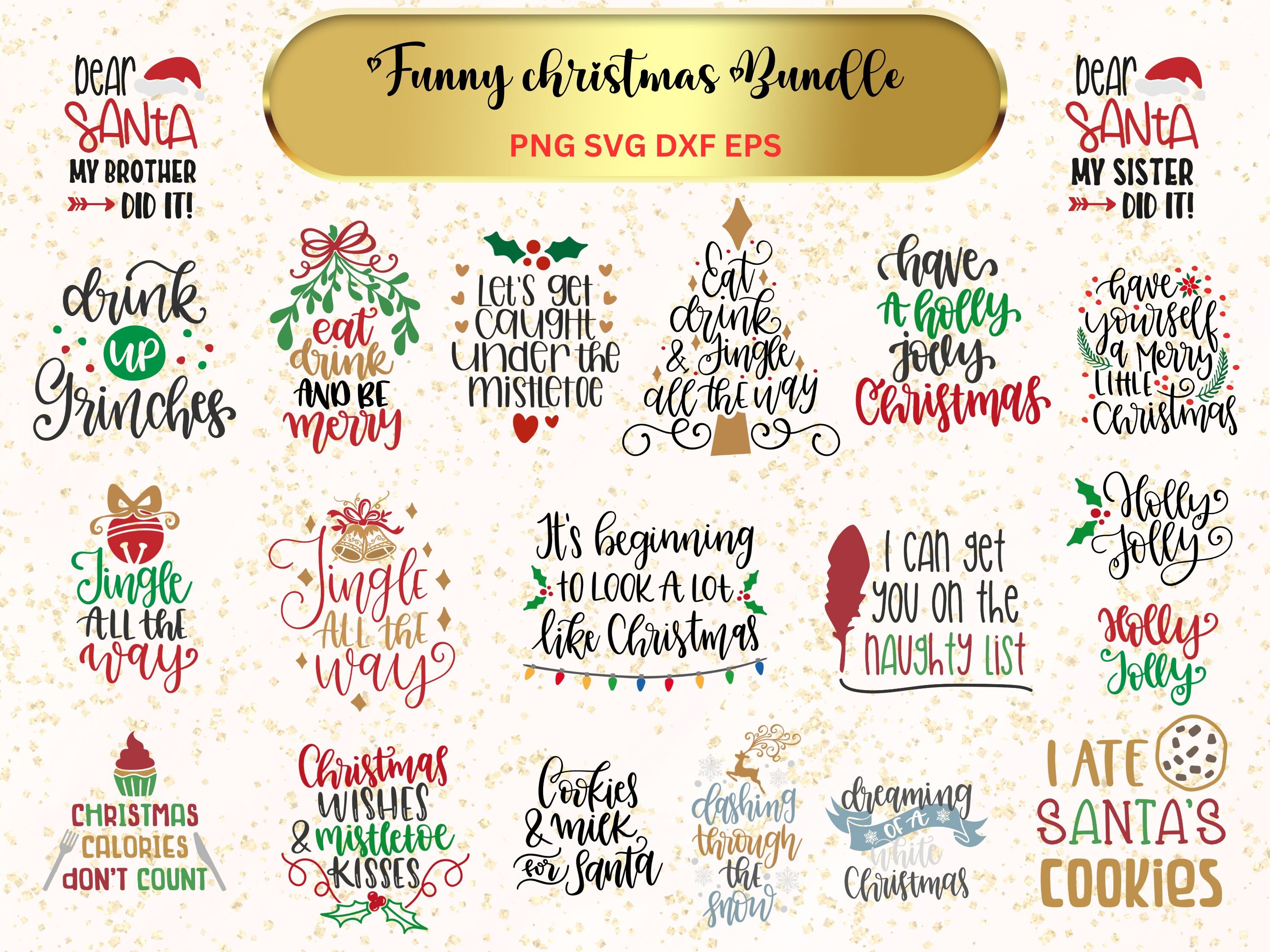 Funny Christmas SVG Bundle Christmas Sign Svg Merry Christmas Svg ...