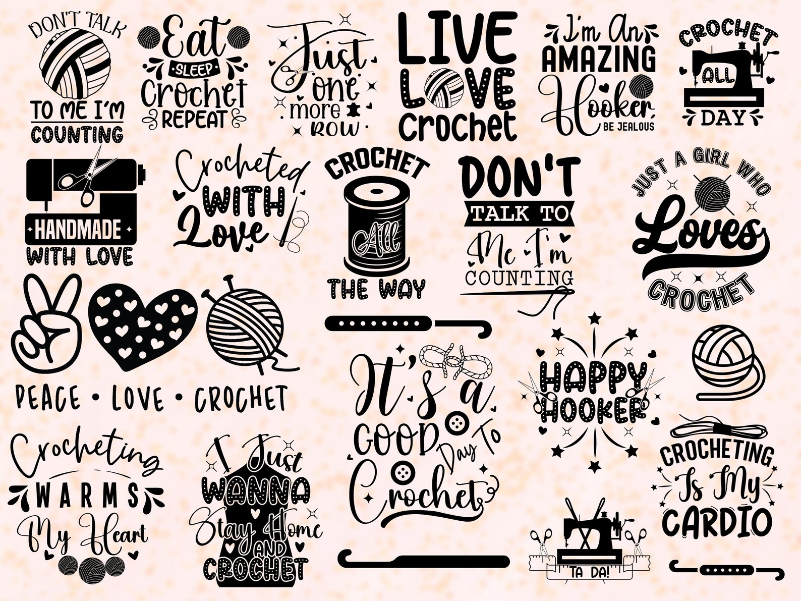 Crochet SVG Bundle, Crochet SVG, Crochet Quotes SVG, Hook Svg, Yarn Svg ...