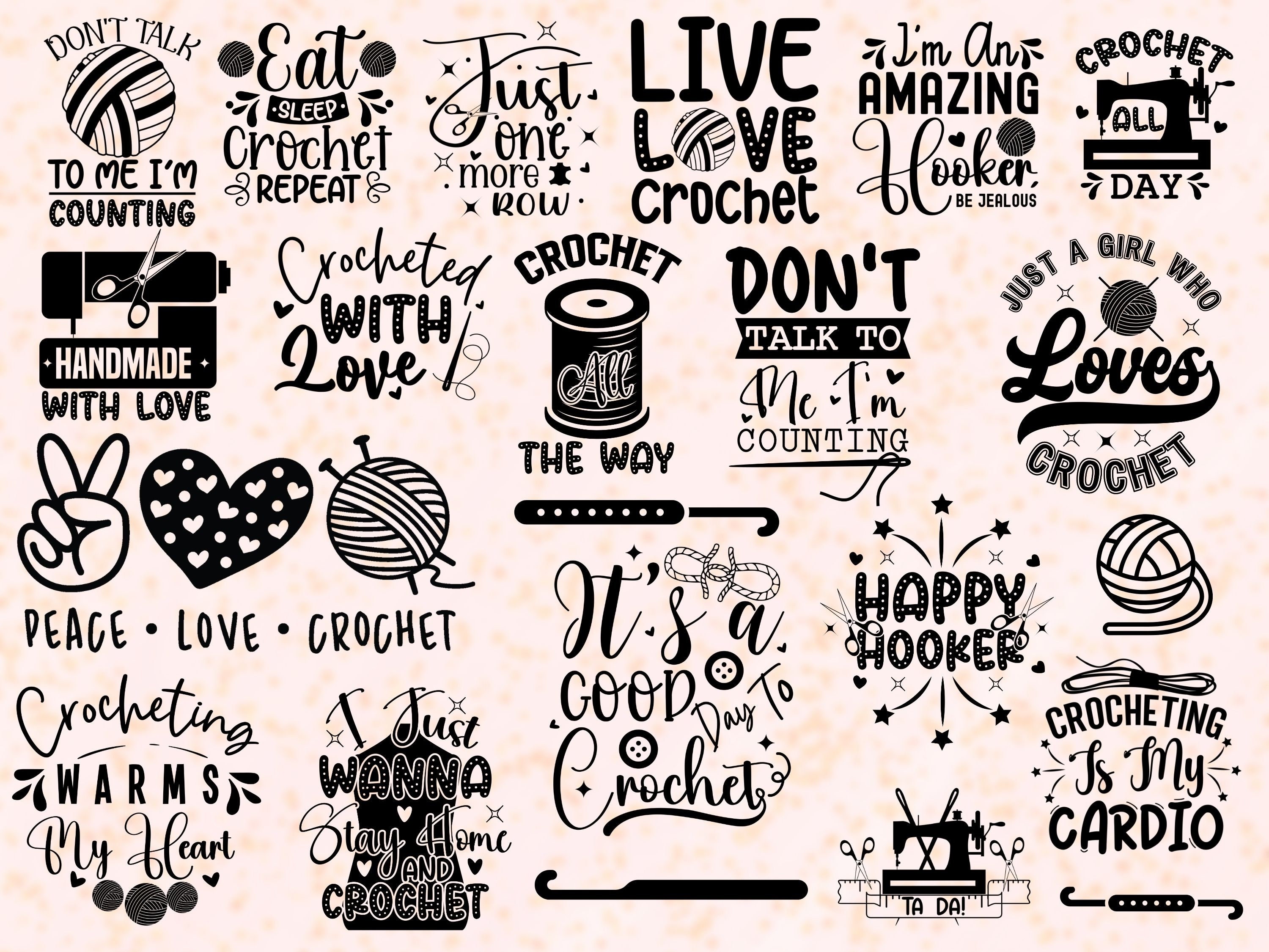 Crochet SVG Bundle, Crochet SVG, Crochet Quotes SVG, Hook Svg, Yarn Svg ...