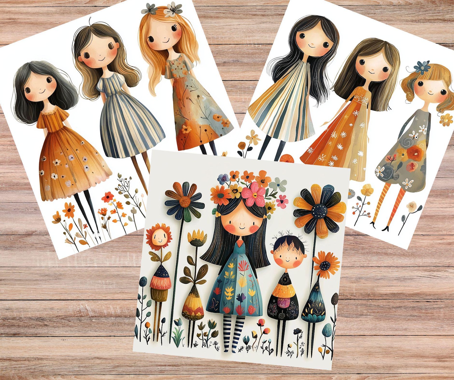 WHIMSICAL PAPER DOLLS and Sceneries Printable Kit Junk Journal Cut off ...