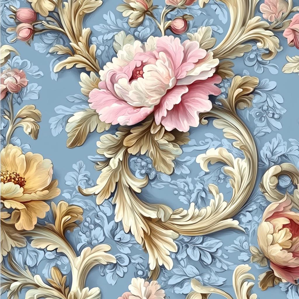 Rococo Palace Wallpaper Digital Paper, Rococo Patterns, Instant ...