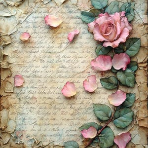 English Rose Junk Journal, Shabby Chic Digital Journal, Printable Rose ...