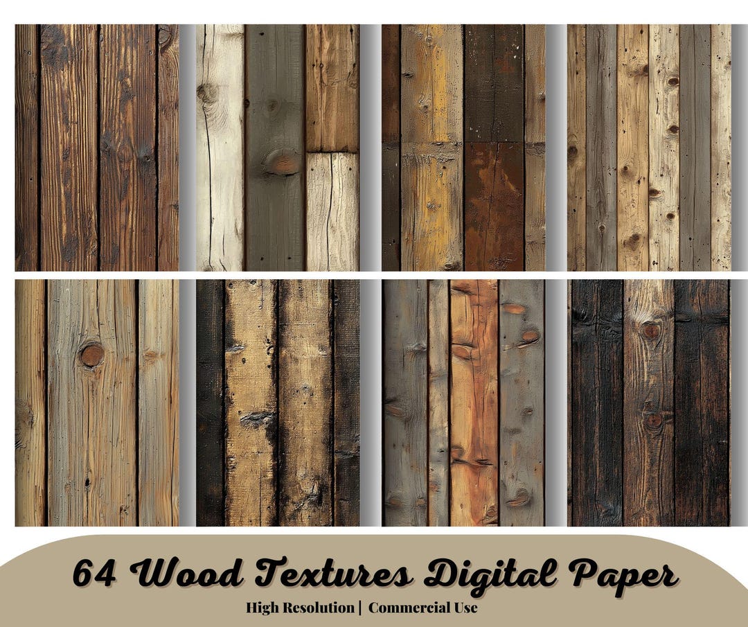 Wood Textures Digital Paper, Rustic Wood Digital Paper Printable ...