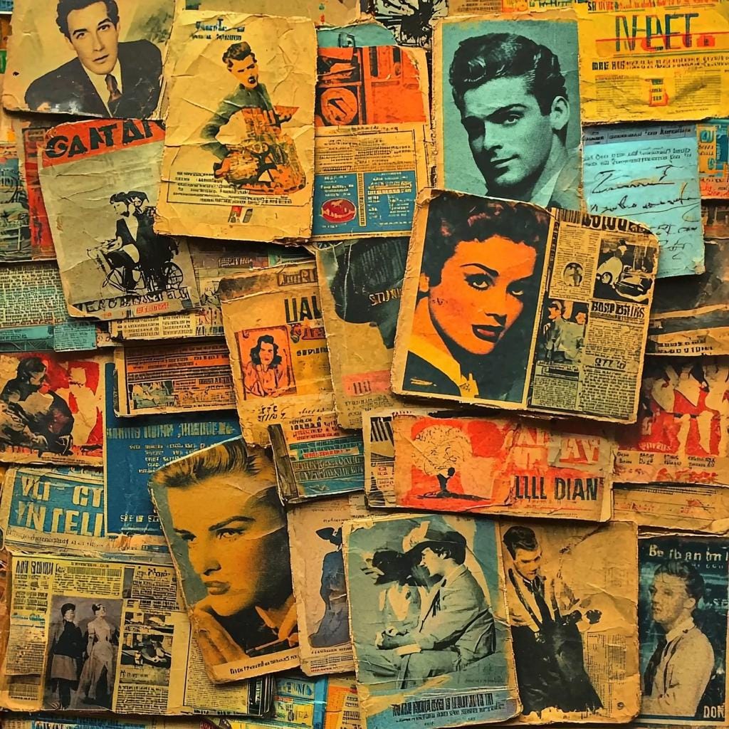 Pop Art Collage Paper, Retro Vintage Collage, Magazines Ephemera ...