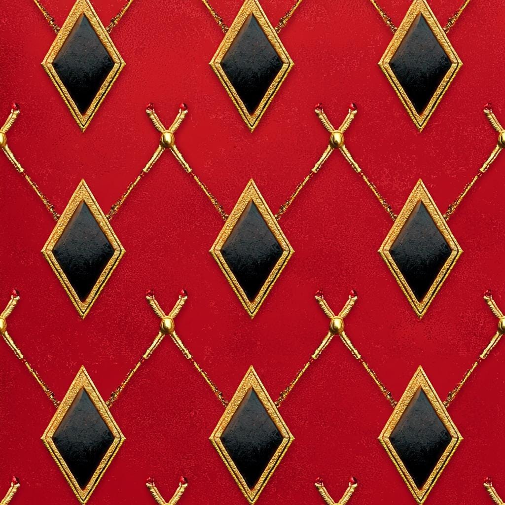Queen of Hearts Digital Paper, Royal Heart Patterns With Harlequin ...