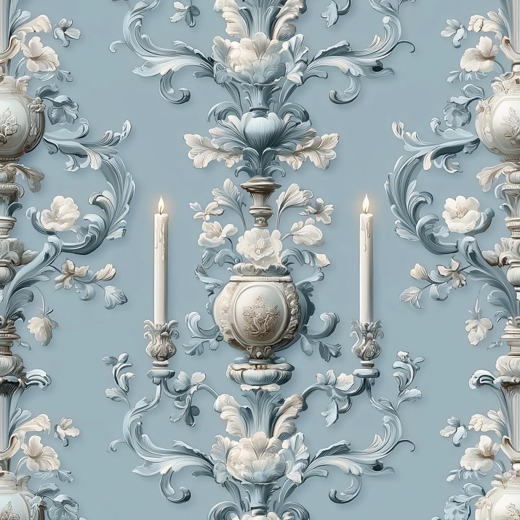 Rococo Palace Wallpaper Digital Paper, Rococo Patterns, Instant ...
