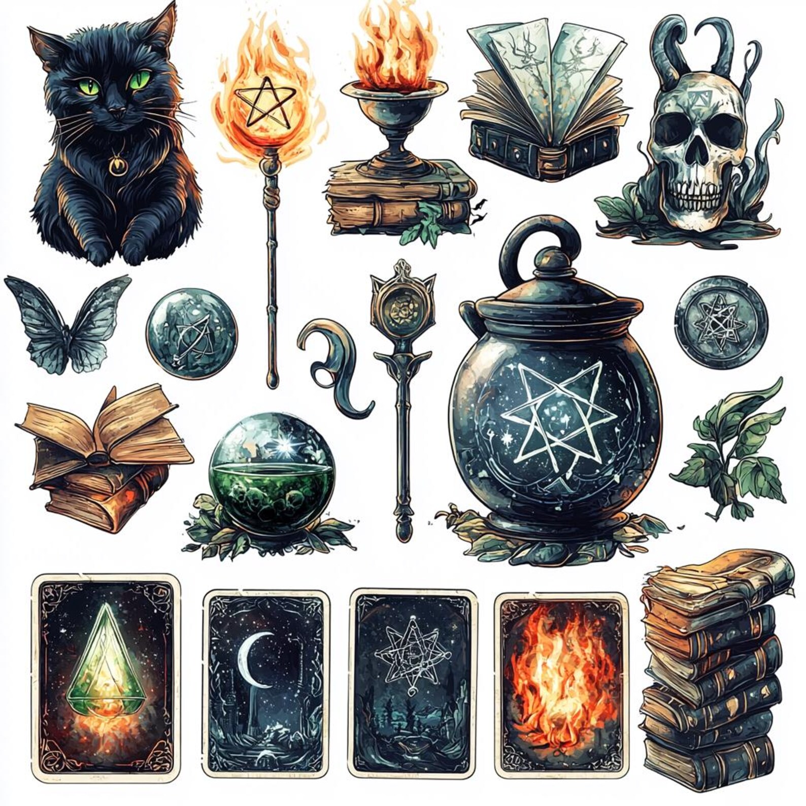 Esoteric Mystique Fussy Cuts, Mystical Symbol Illustrations, Occult Art ...