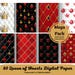 Queen of Hearts Digital Paper, Royal Heart Patterns With Harlequin ...