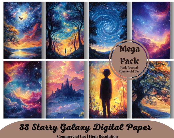 Starry Sky DIGITAL Paper Pack - 8 12x12” Papers - Backgrounds, Space ...