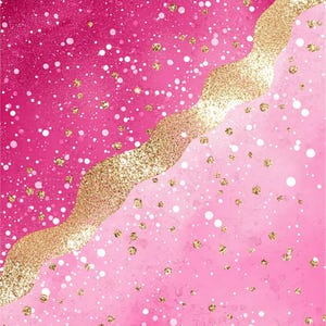 72 Pink Glam Edge Backgrounds - Digital Paper With Metallic Textures ...