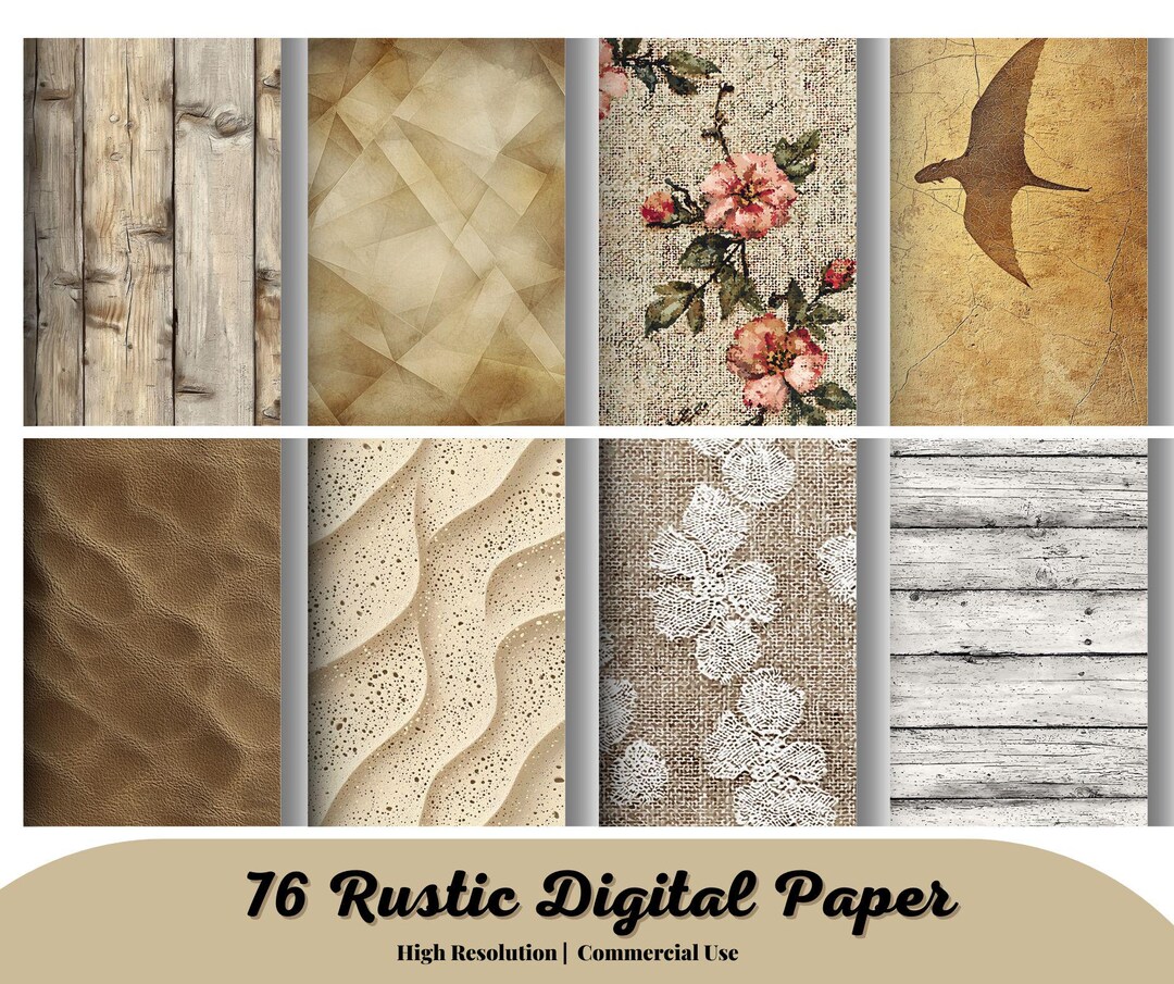 Rustic Digital Paper, Rustic Wood Backgrounds, Burlap and Lace, Rustic ...