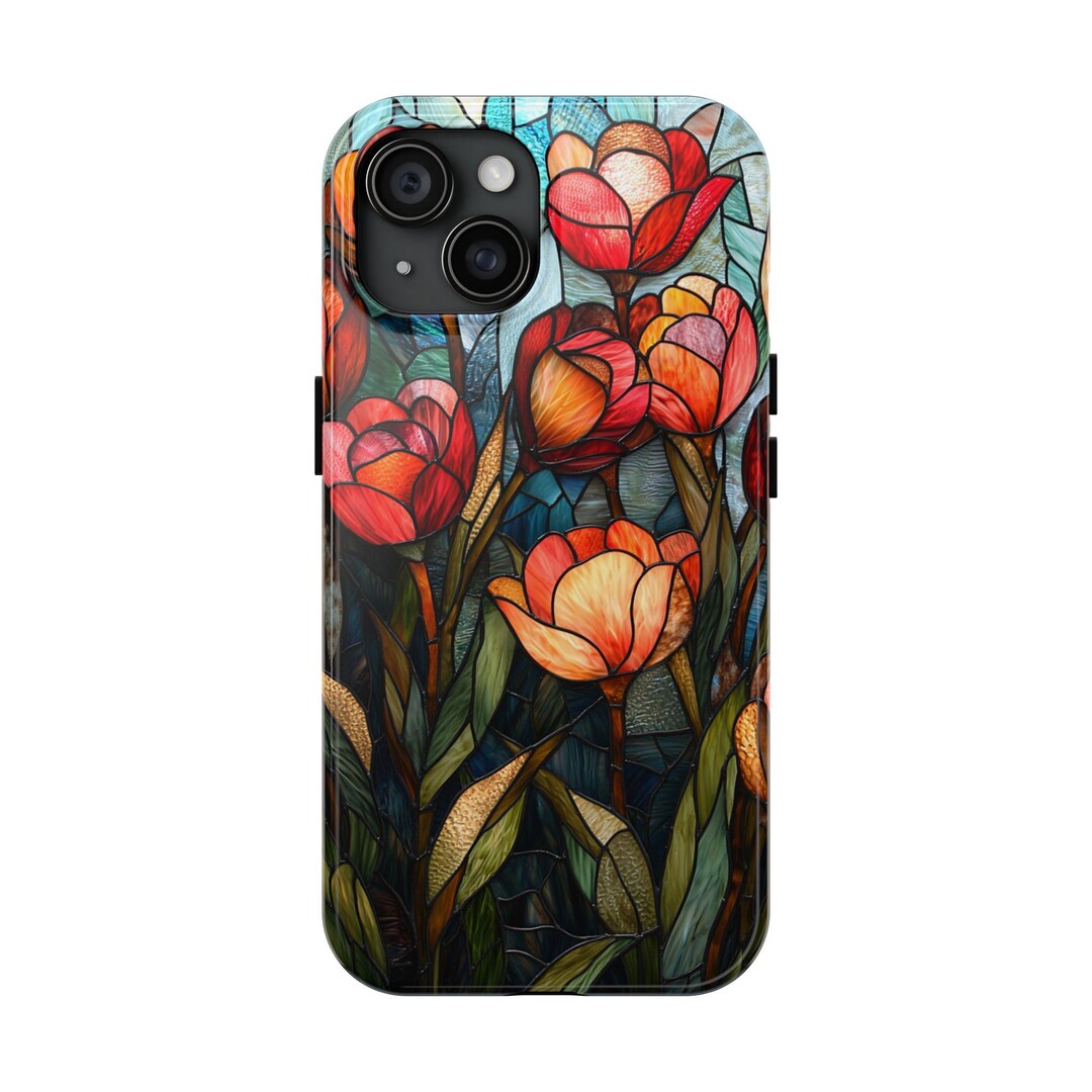 Artisan Stained Glass Orchid Phone Case | iPhone 16 15 14 13 12 11 Pro ...