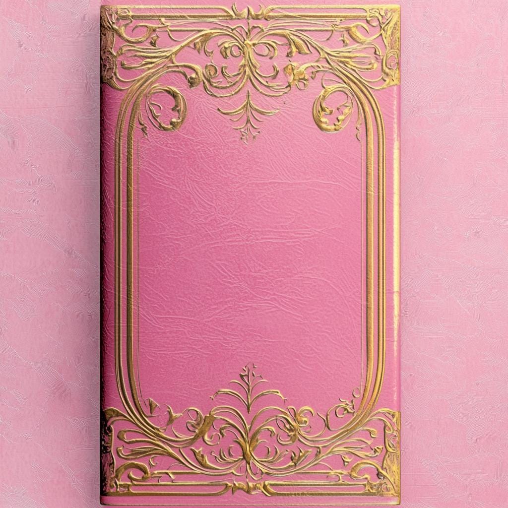 71 Gilded Pink Book Covers, Printable, Decorative, Gilded, Book Covers ...