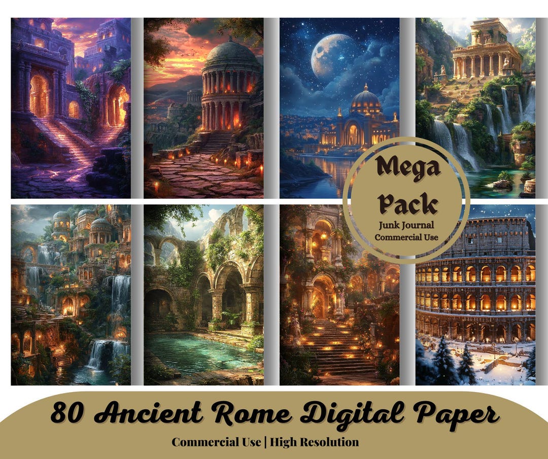 Printable Ancient Rome Italy Digital Paper, Rome Ruins Background ...