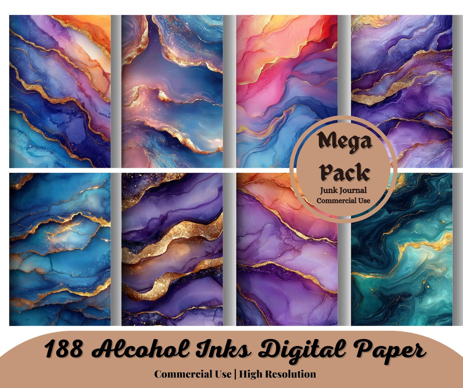 Alcohol Inks Digital Paper 300 Dpi, Seamless Patterns, Abstract ...
