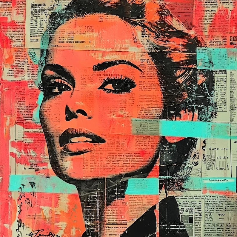 Pop Art Collage Paper, Retro Vintage Collage, Magazines Ephemera ...