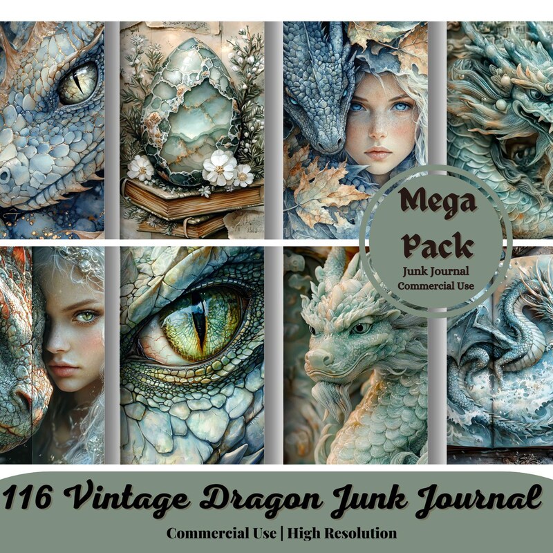 Dragon Scrapbook Prints - Etsy