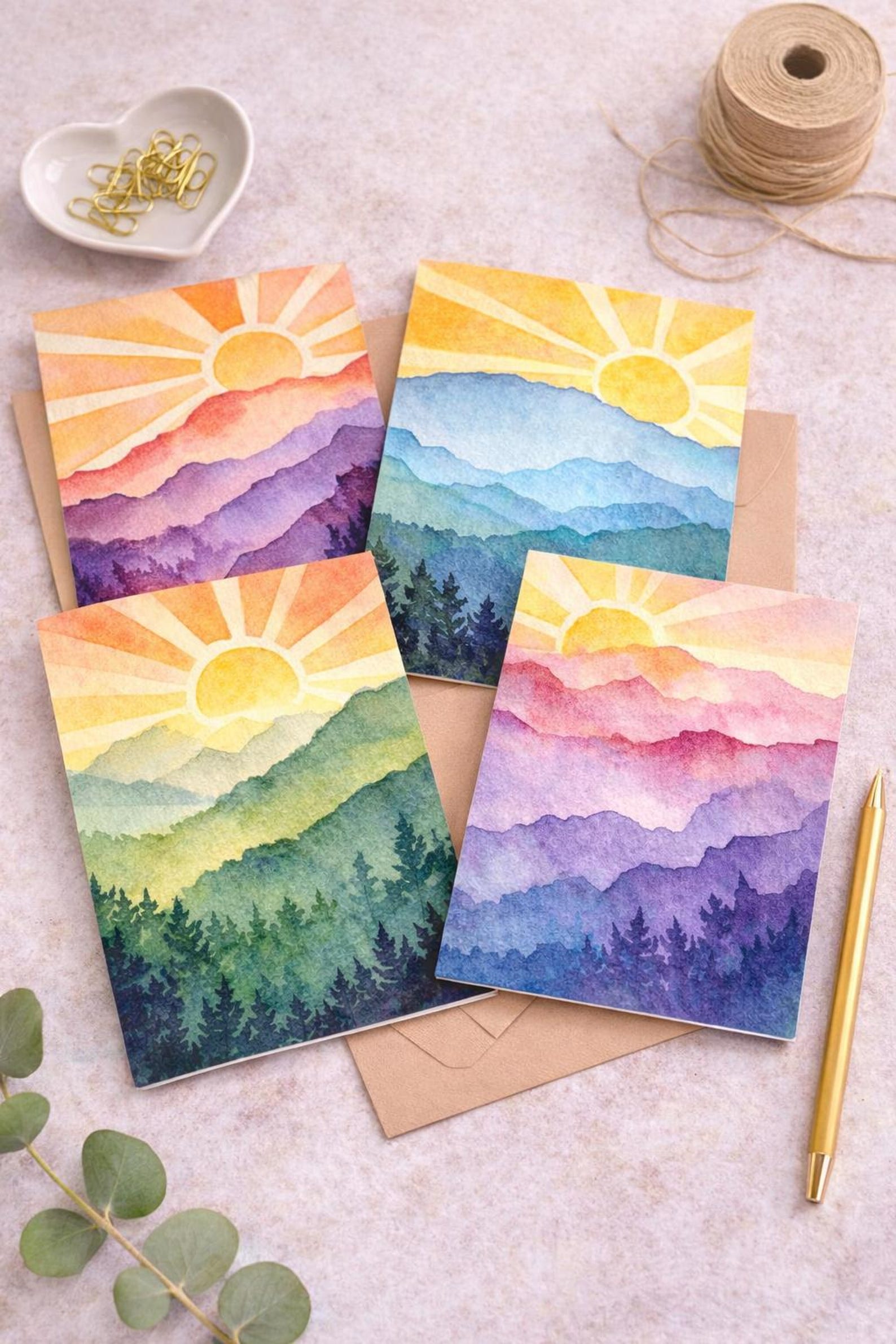 Mountain Sunshine Cards 8 Assorted Cards Mountain Sunshine Cards - Etsy