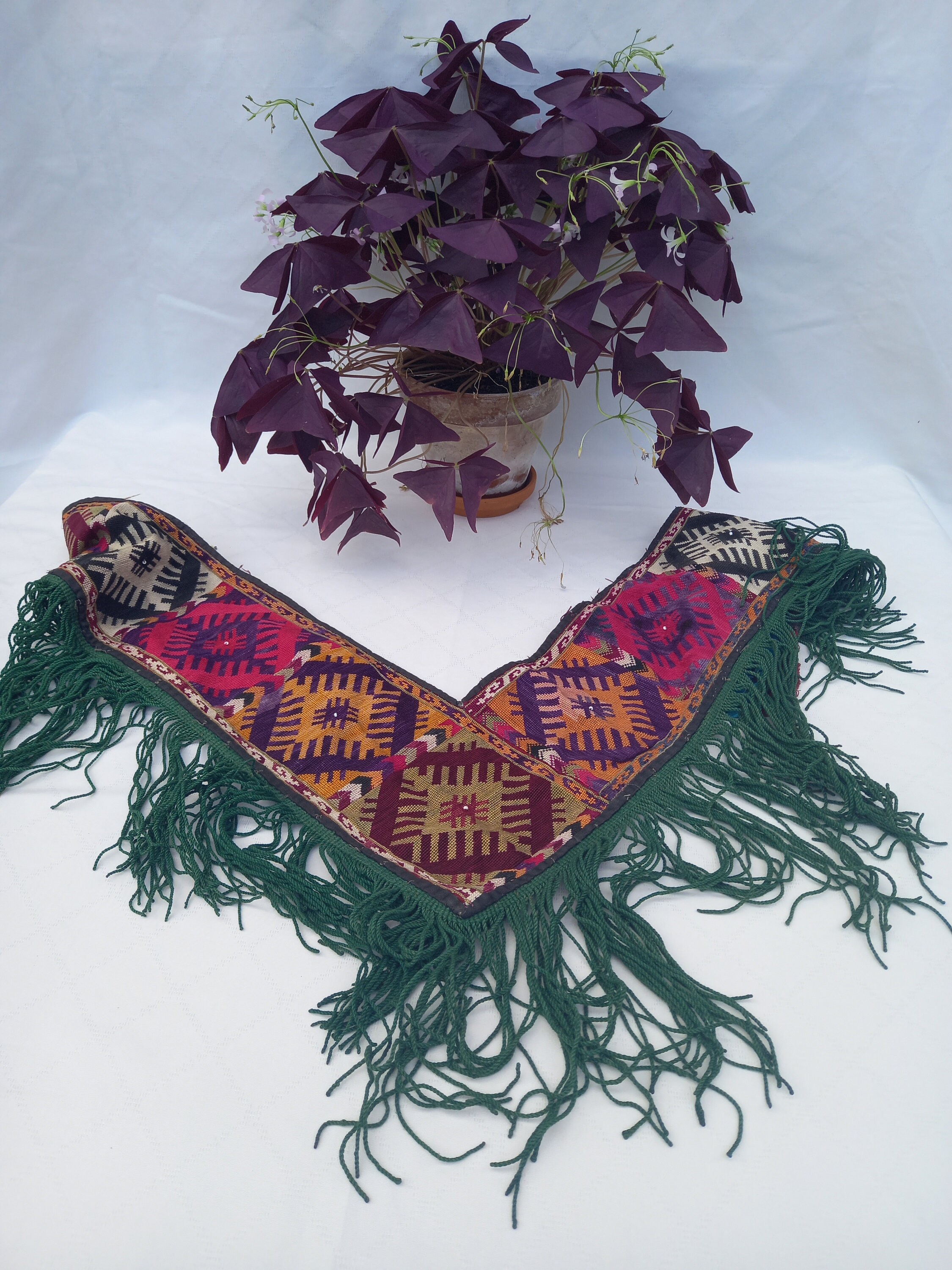 Vintage Central Asian Segusha Embroidery With Green Fringe - Etsy