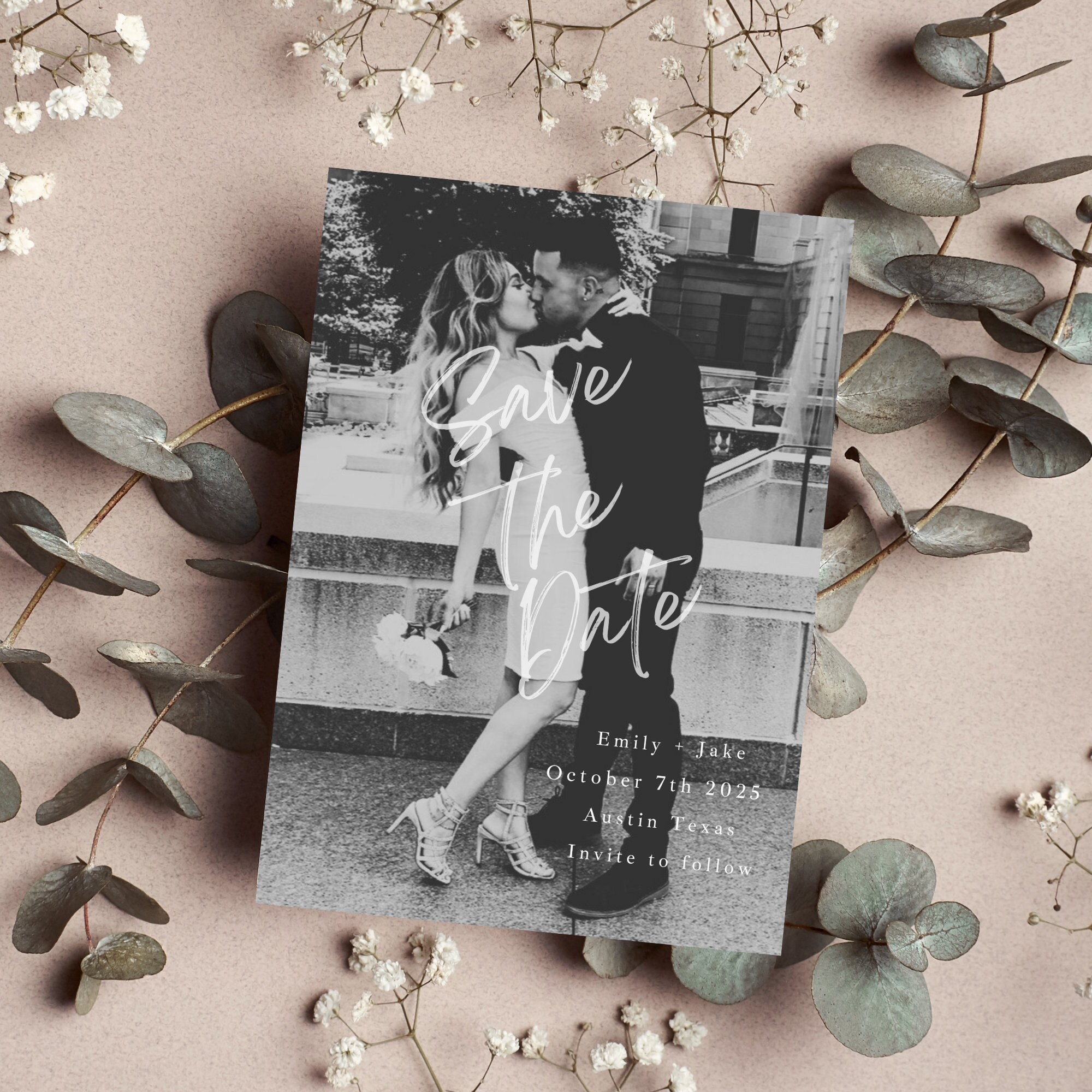 Save the Date Template, Downloadable Template, Wedding Invitation ...