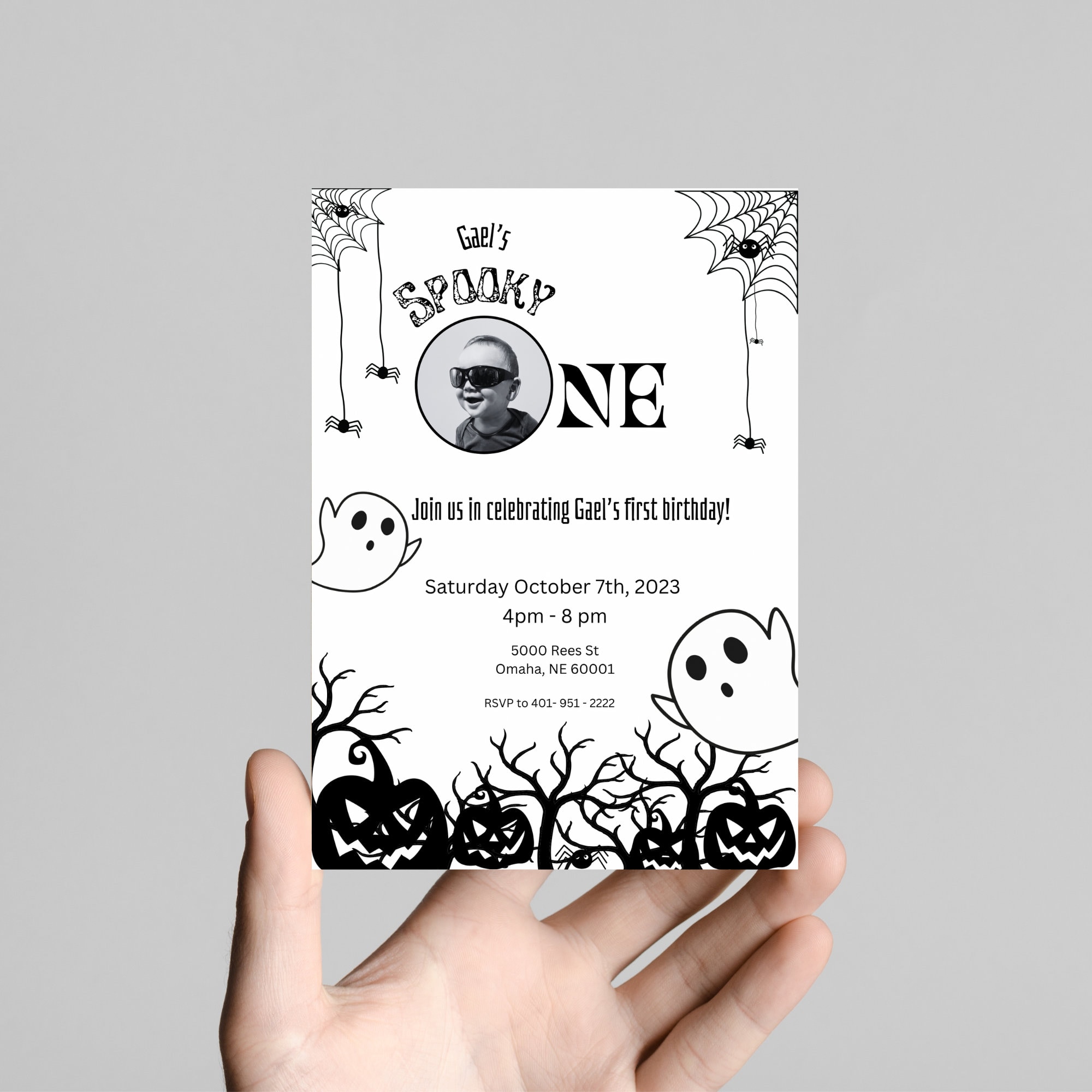 Editable Spooky One Birthday Invitation | Instant Download - Etsy