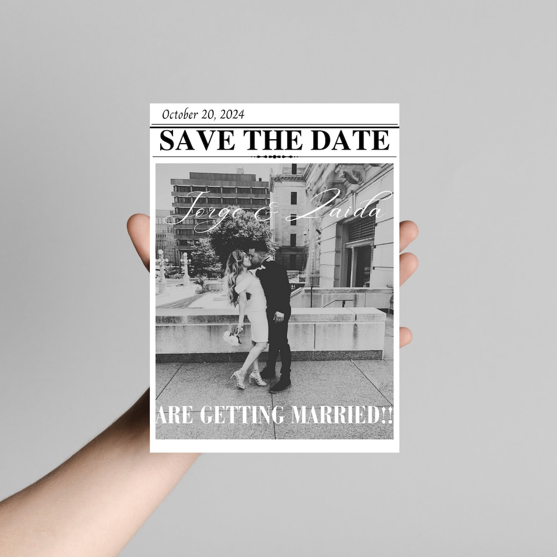Save the Date Template, Newspaper Save the Date, Newsletter Template ...