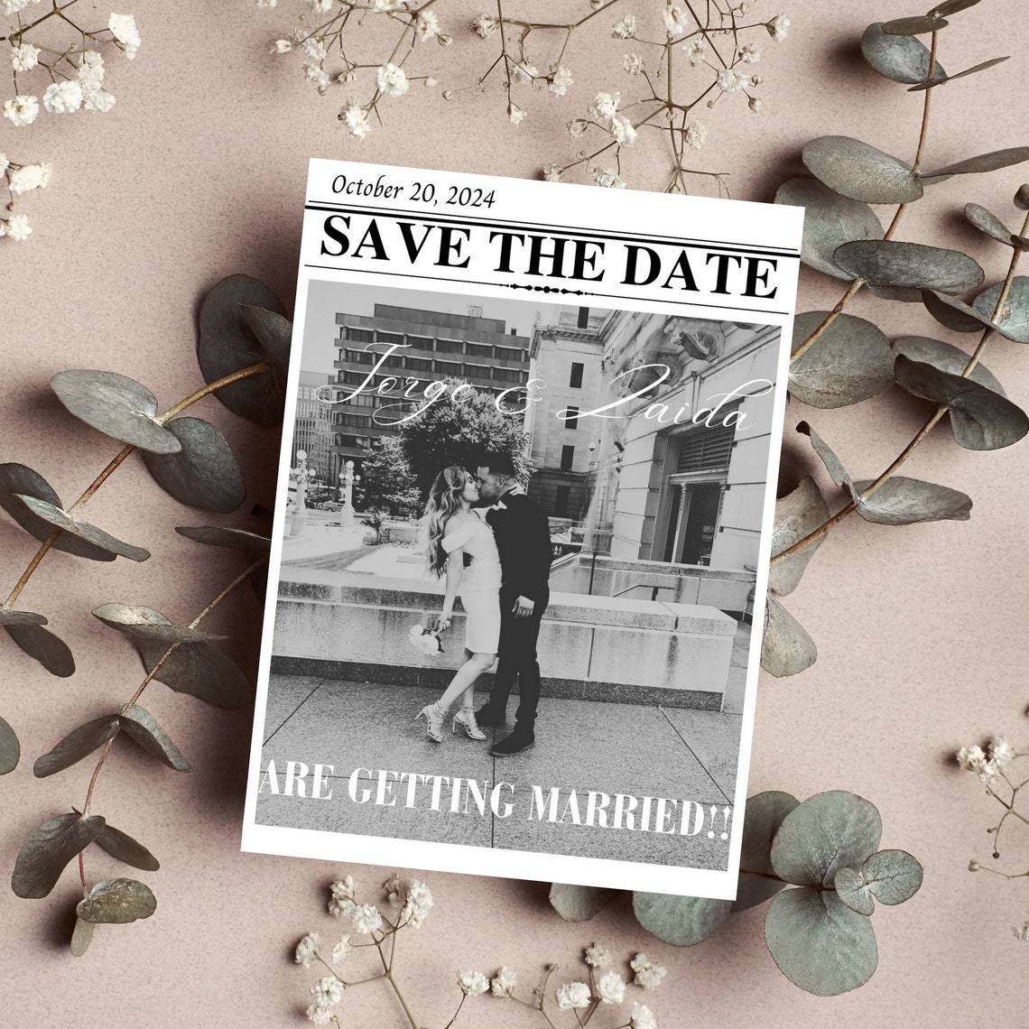 Save the Date Template, Newspaper Save the Date, Newsletter Template ...