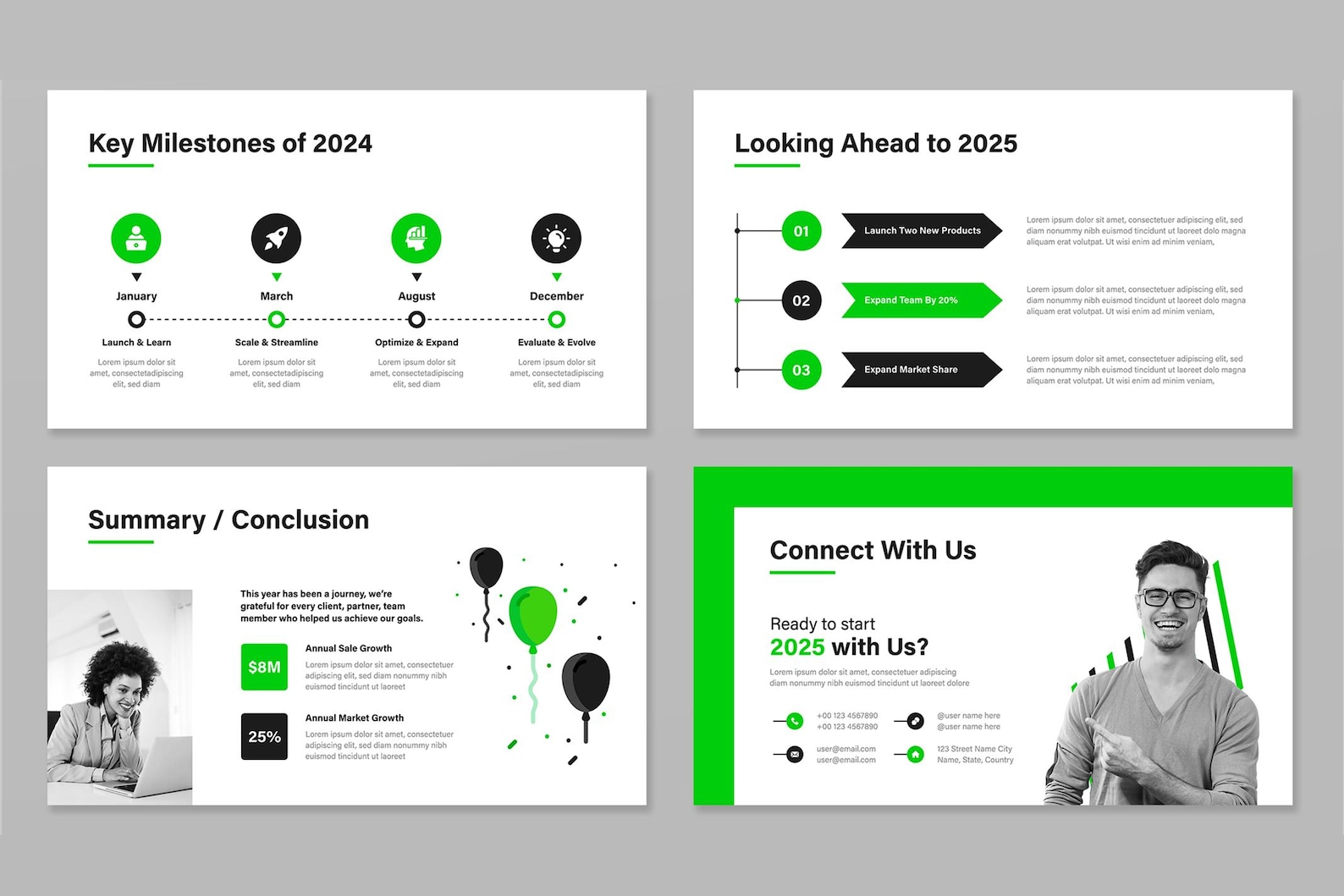 Year-end Review Powerpoint Presentation Template - Etsy