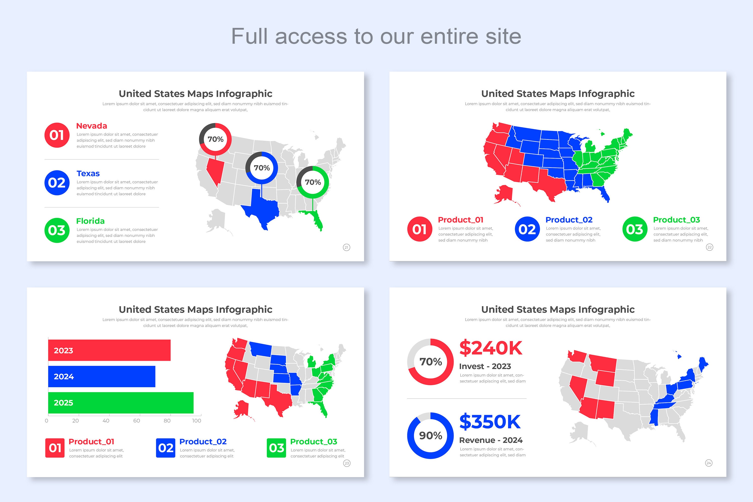 United States Maps Infographic Template - Etsy