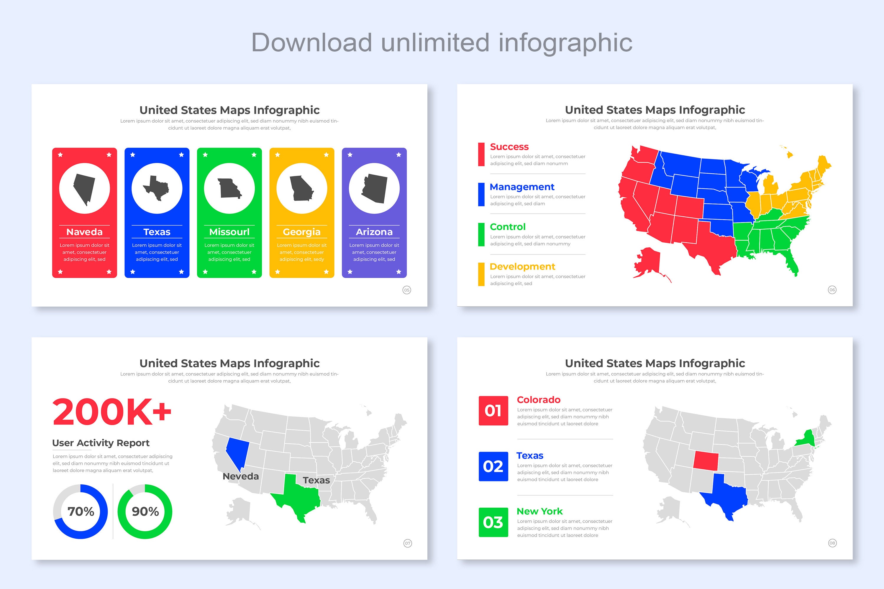 United States Maps Infographic Template - Etsy