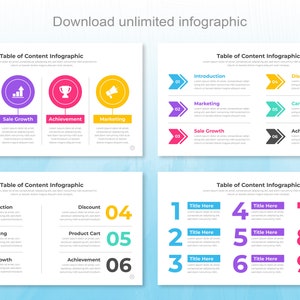 Table of Content Infographic | Google Slide, Powerpoint, Illustrator ...