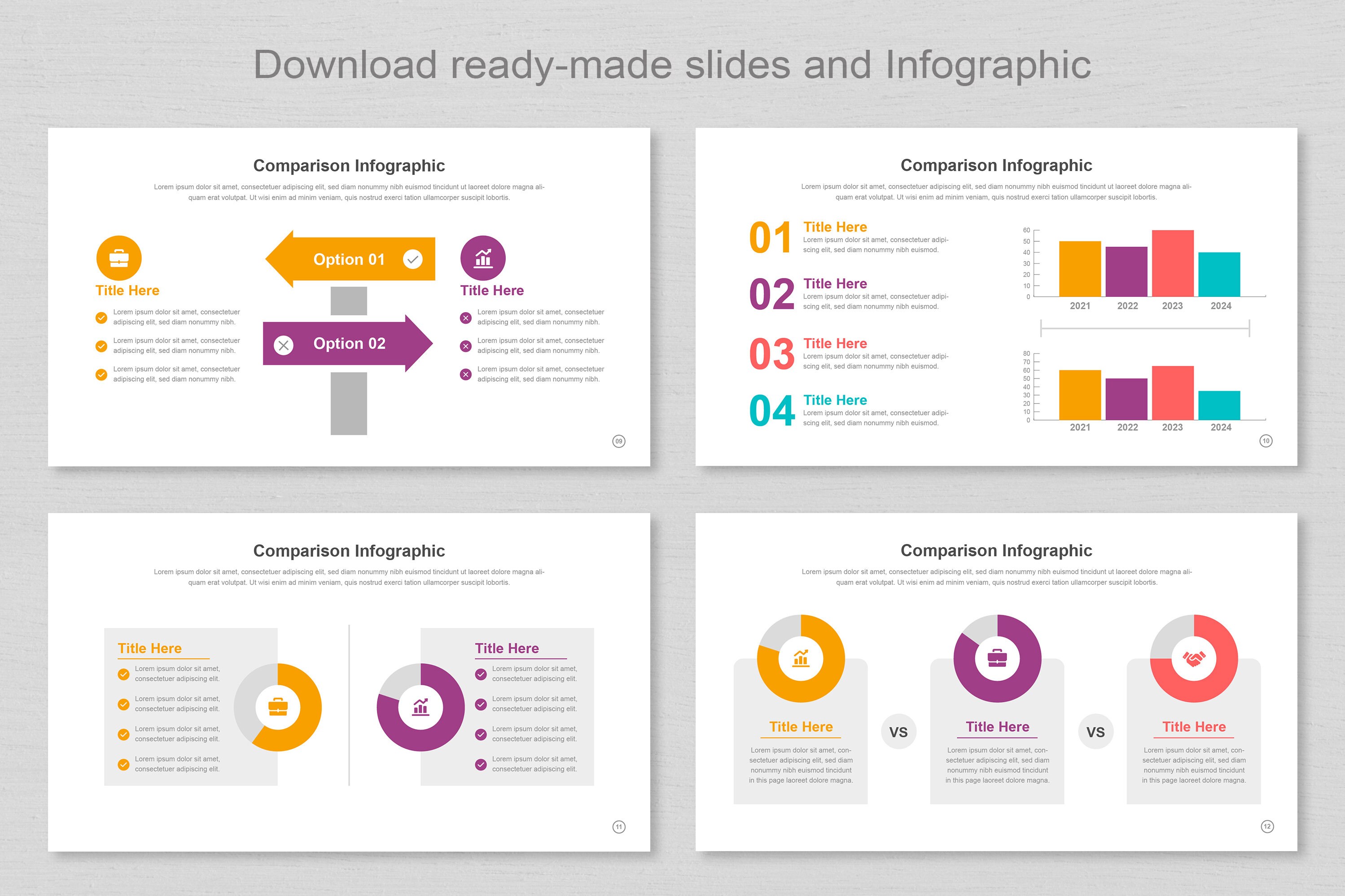 Comparison Infographic Templates | Easy Edit | Colorful Slides | Google ...