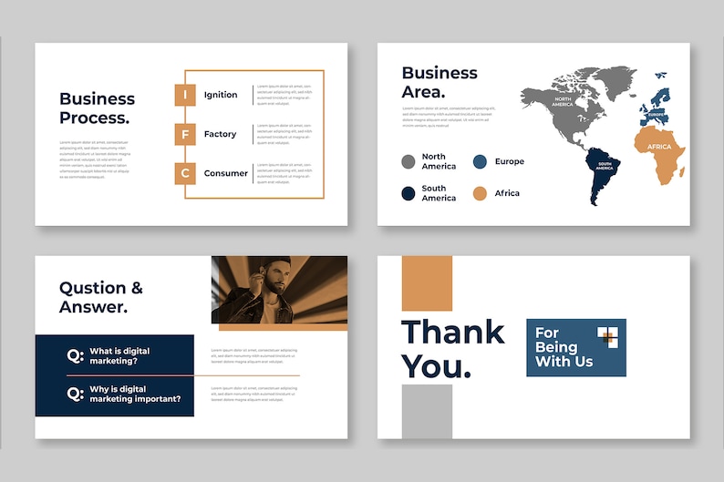 Minimalist Annual Report Powerpoint Template - Etsy