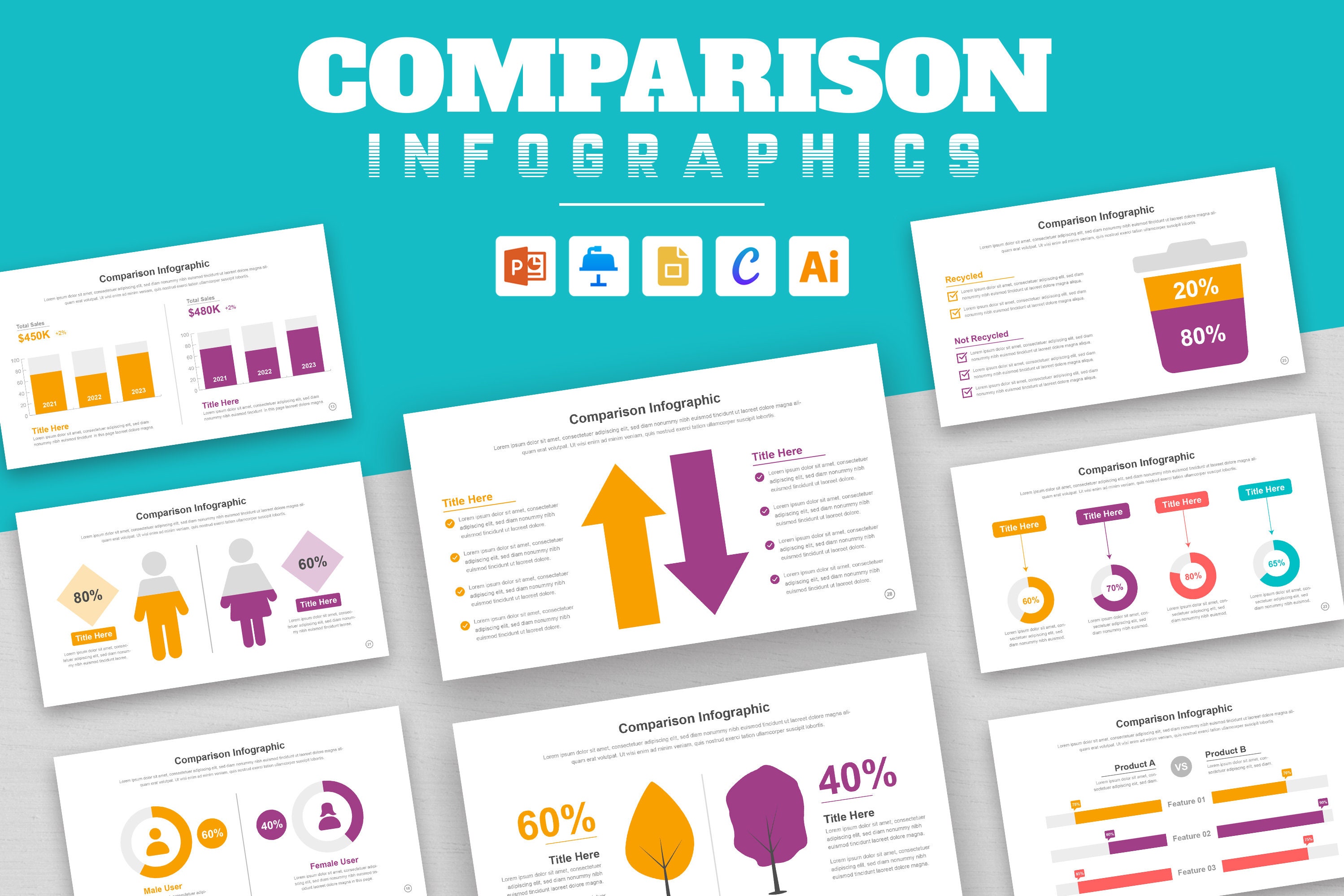 Comparison Infographic Templates | Easy Edit | Colorful Slides | Google ...