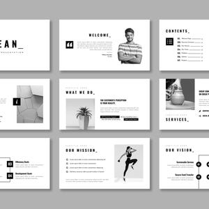 Clean Minimal Business Powerpoint Presentation Template - Etsy