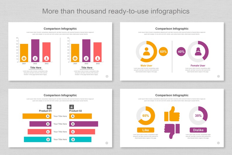 Comparison Infographic Templates | Easy Edit | Colorful Slides | Google ...