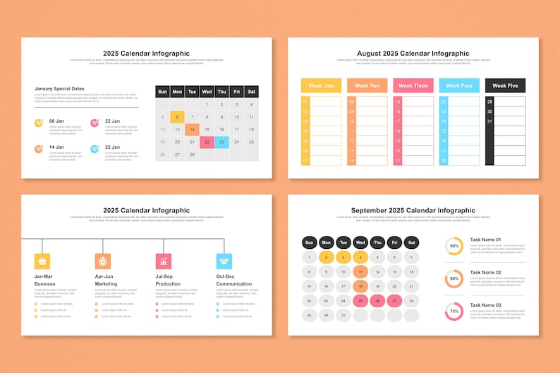 2025 Calendar Infographic Template - Etsy