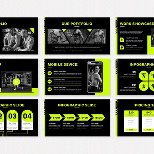 Creative GYM and Fitness Powerpoint Presentation Template - Etsy