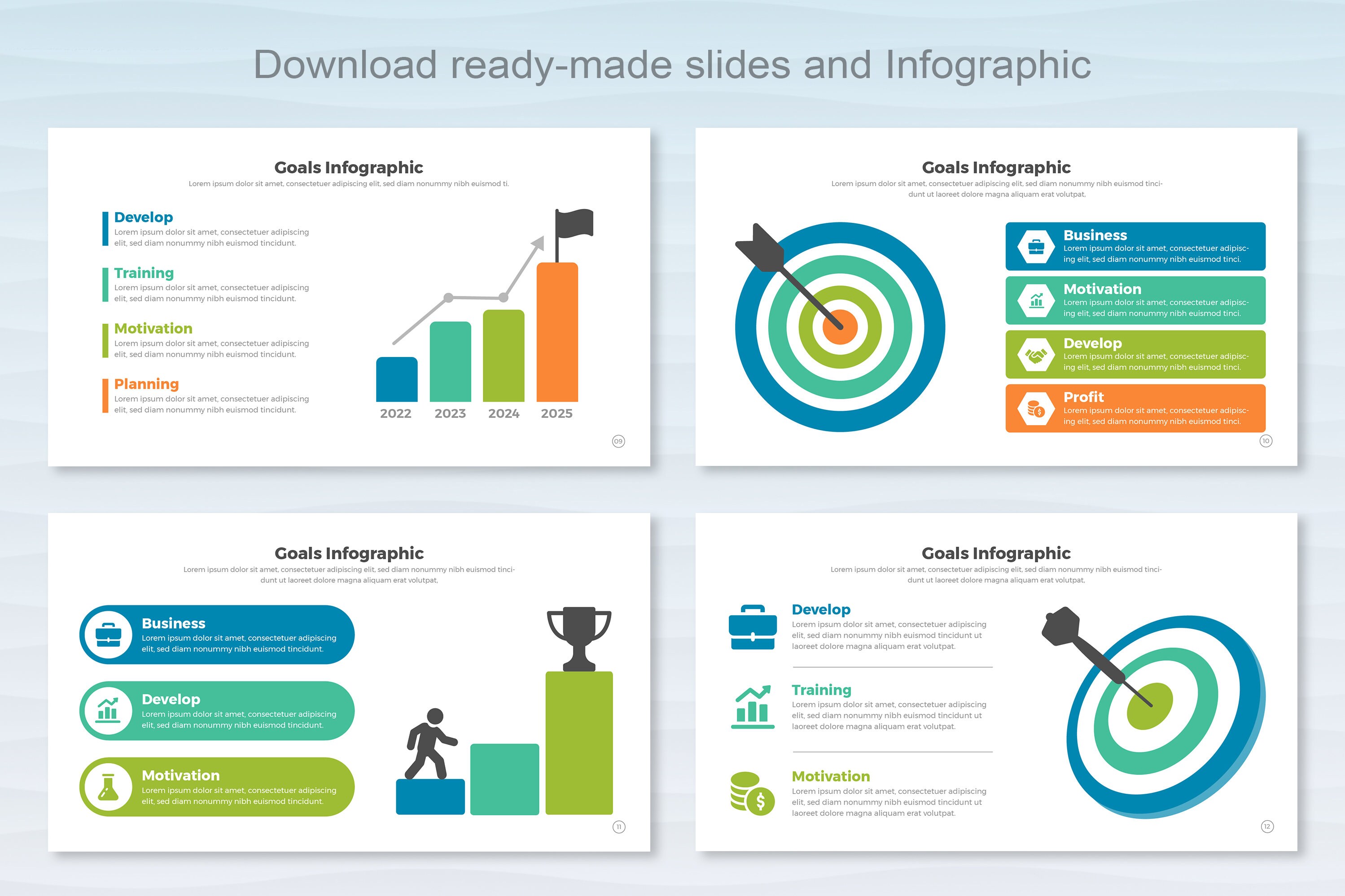 Goals Infographic Templates for Business Plan Diagrams for Google Slide ...