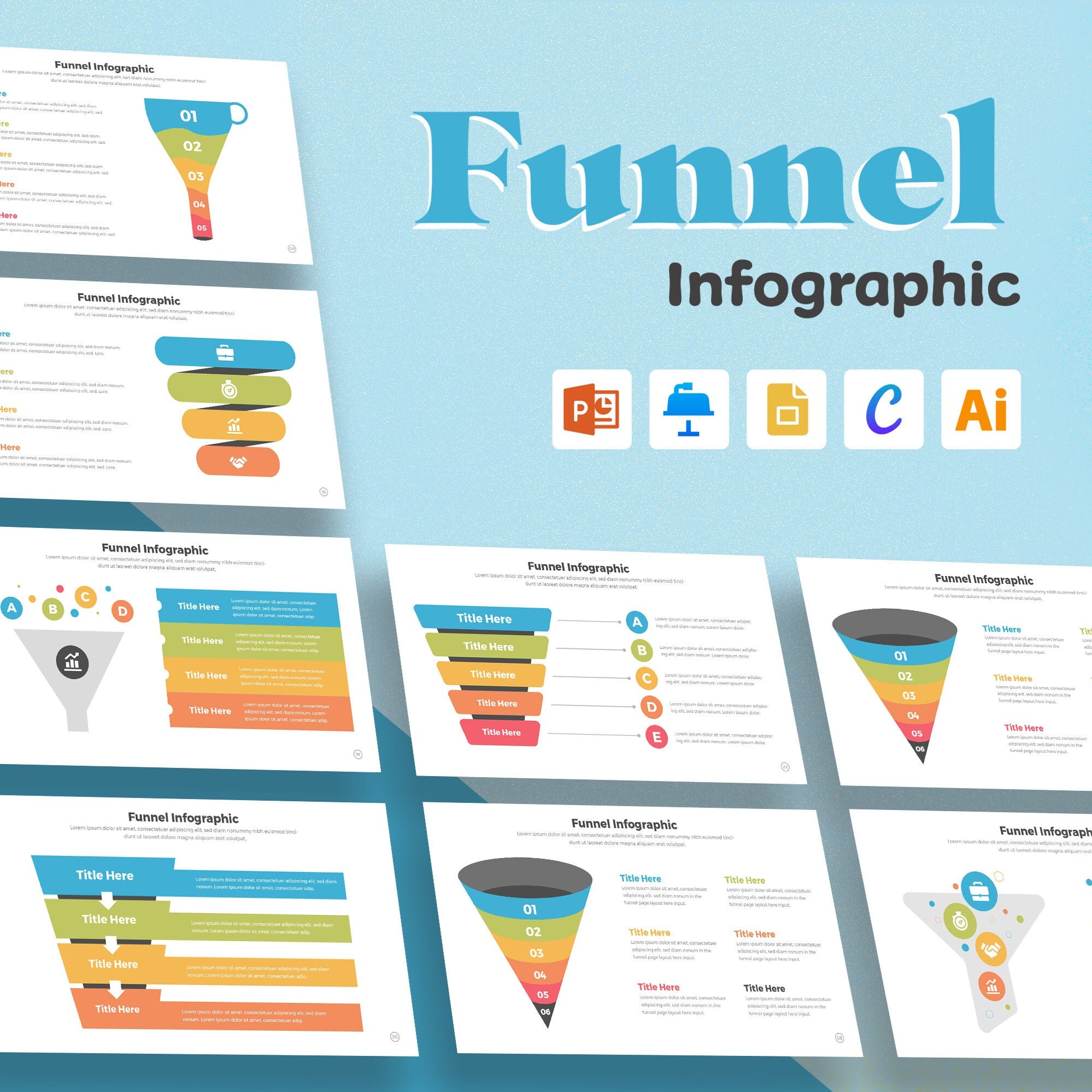 Funnel Infographic Templates | Diagrams for Powerpoint, Illustrator ...