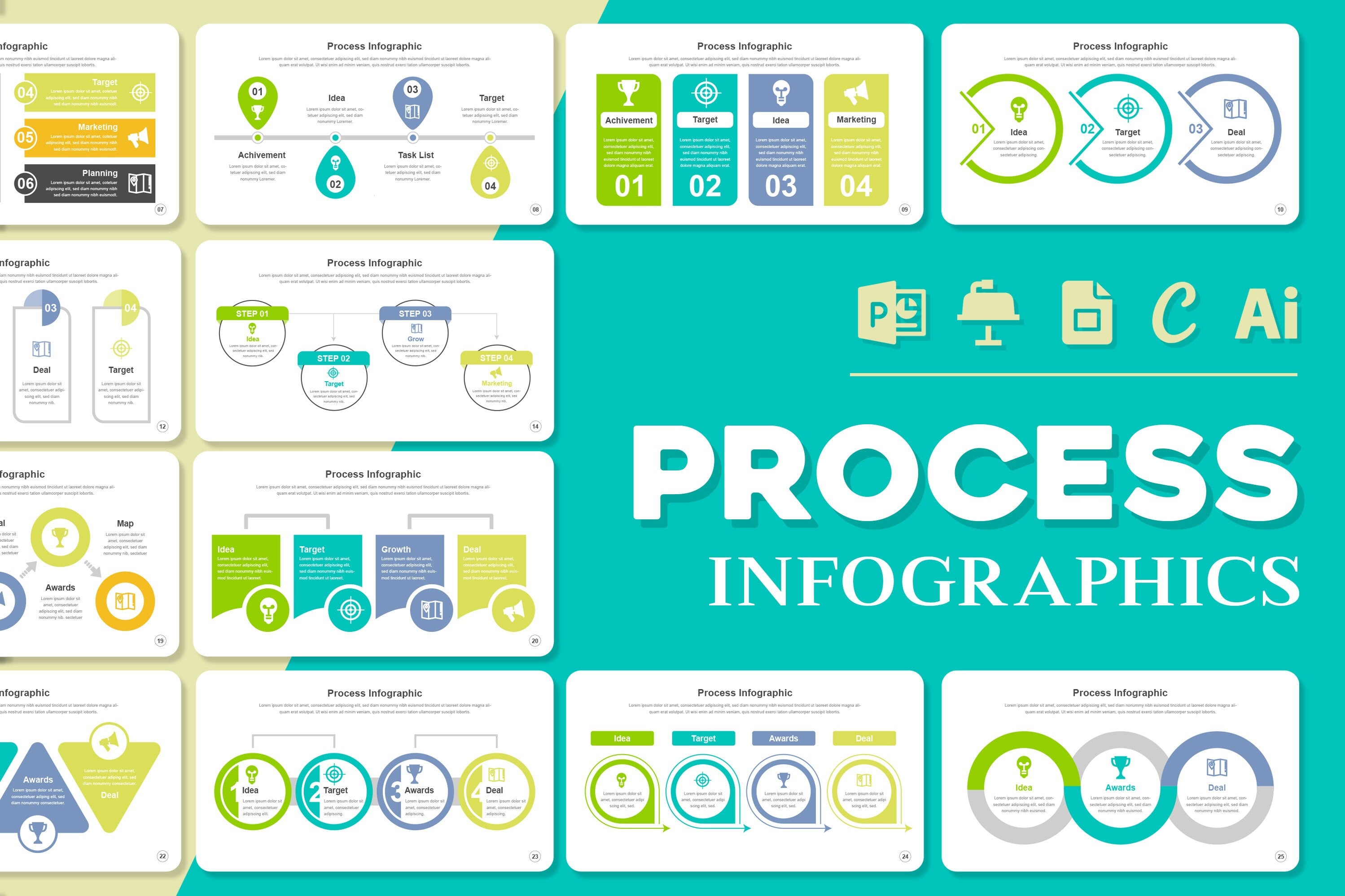 Process Infographic Template and Step by Step Canva Powerpoint Vector ...