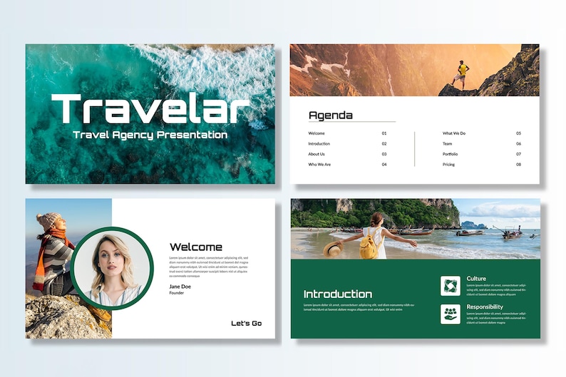 Travel Agency Powerpoint Presentation Template - Etsy