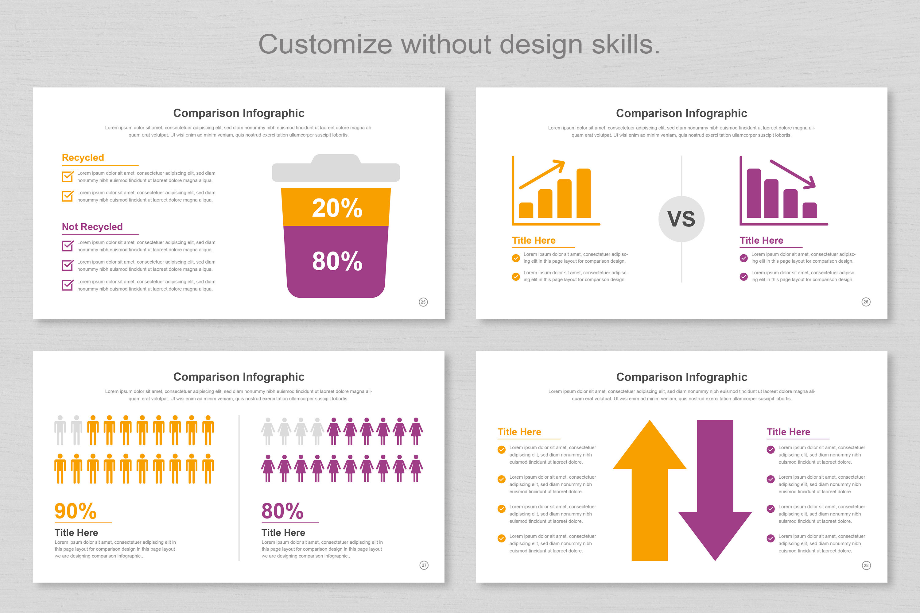Comparison Infographic Templates | Easy Edit | Colorful Slides | Google ...