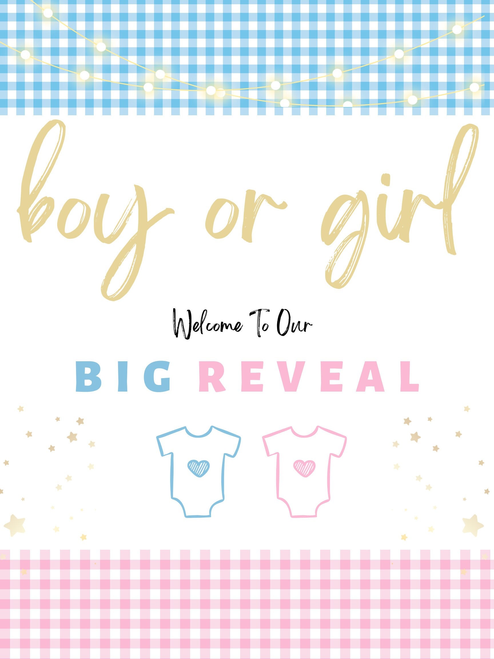 Gender Reveal Welcome Sign | Printable Welcome Poster | Baby Reveal ...