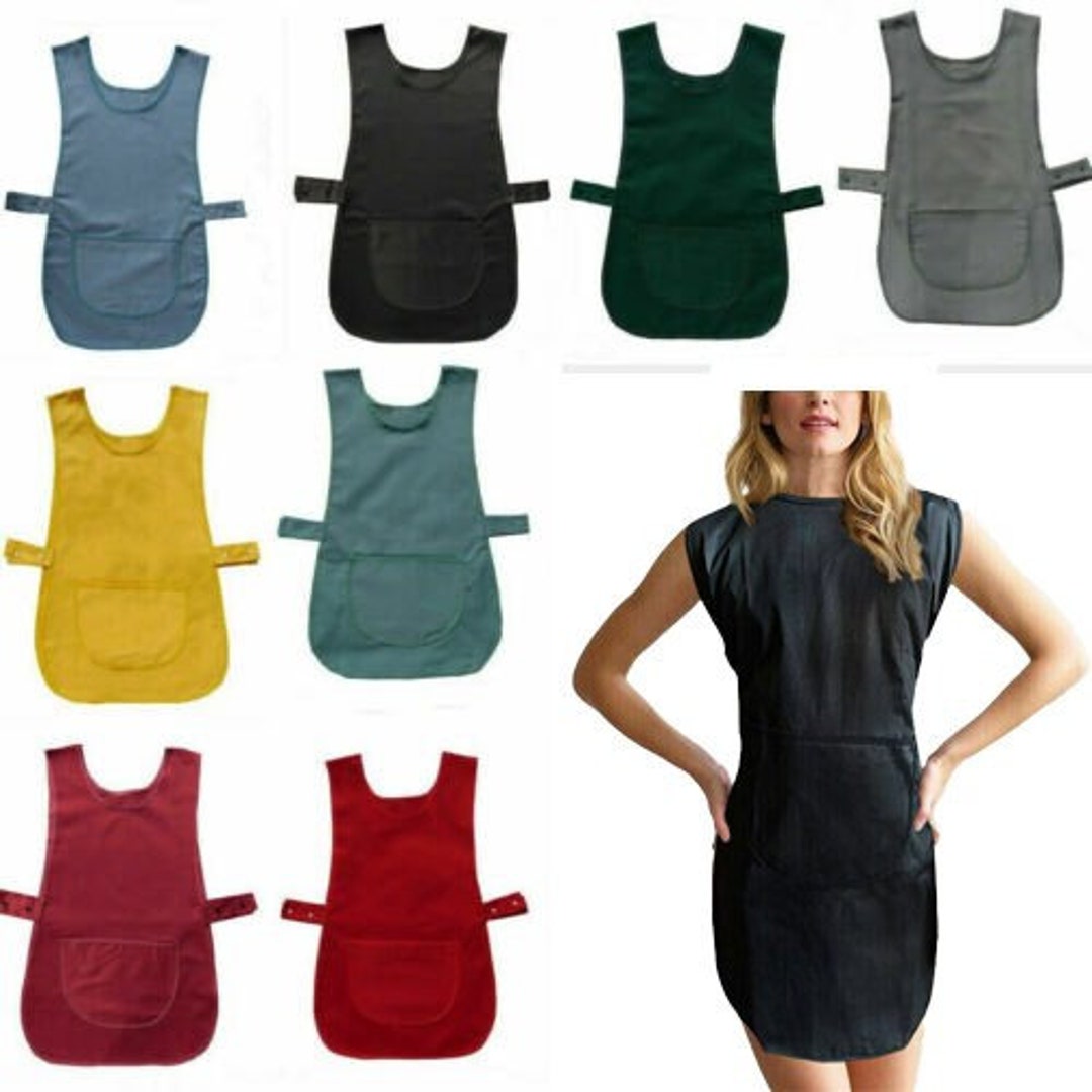 Ladies Women Tabard Apron Overall Kitchen Catering Cleaning Bar Plus ...