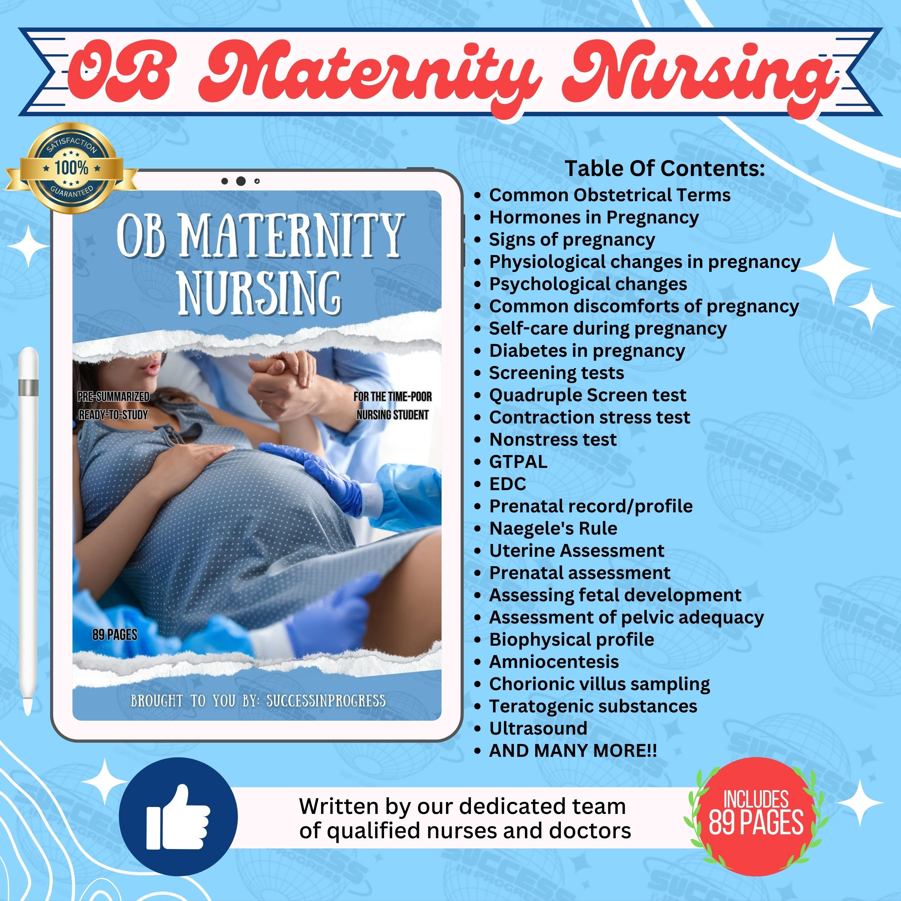OB Maternity Nursing Notes Study Bundle for OB/ Maternity Notes for ...