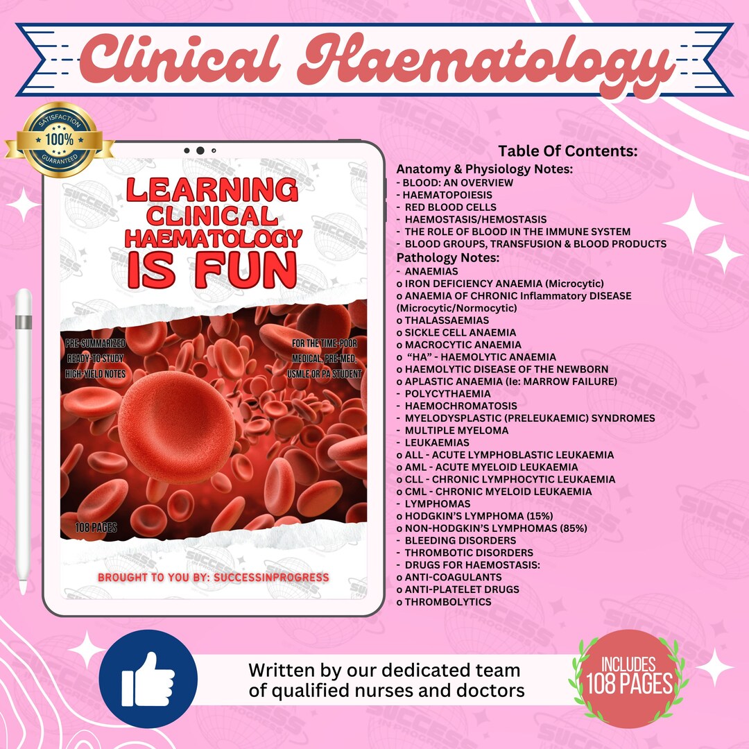 Clinical Haematology Study Bundle L Hematology Disorder Nursing Notes L ...