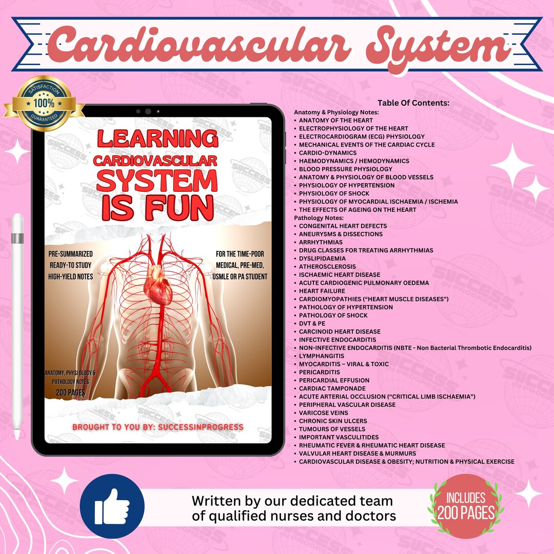 The Cardiovascular System Study Bundle L Cardiovascular Bundle Pre-med ...