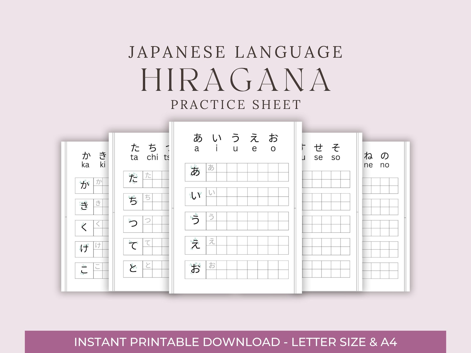 Hiragana Practice Sheet - Writing Worksheet - Learn Japanese Language ...