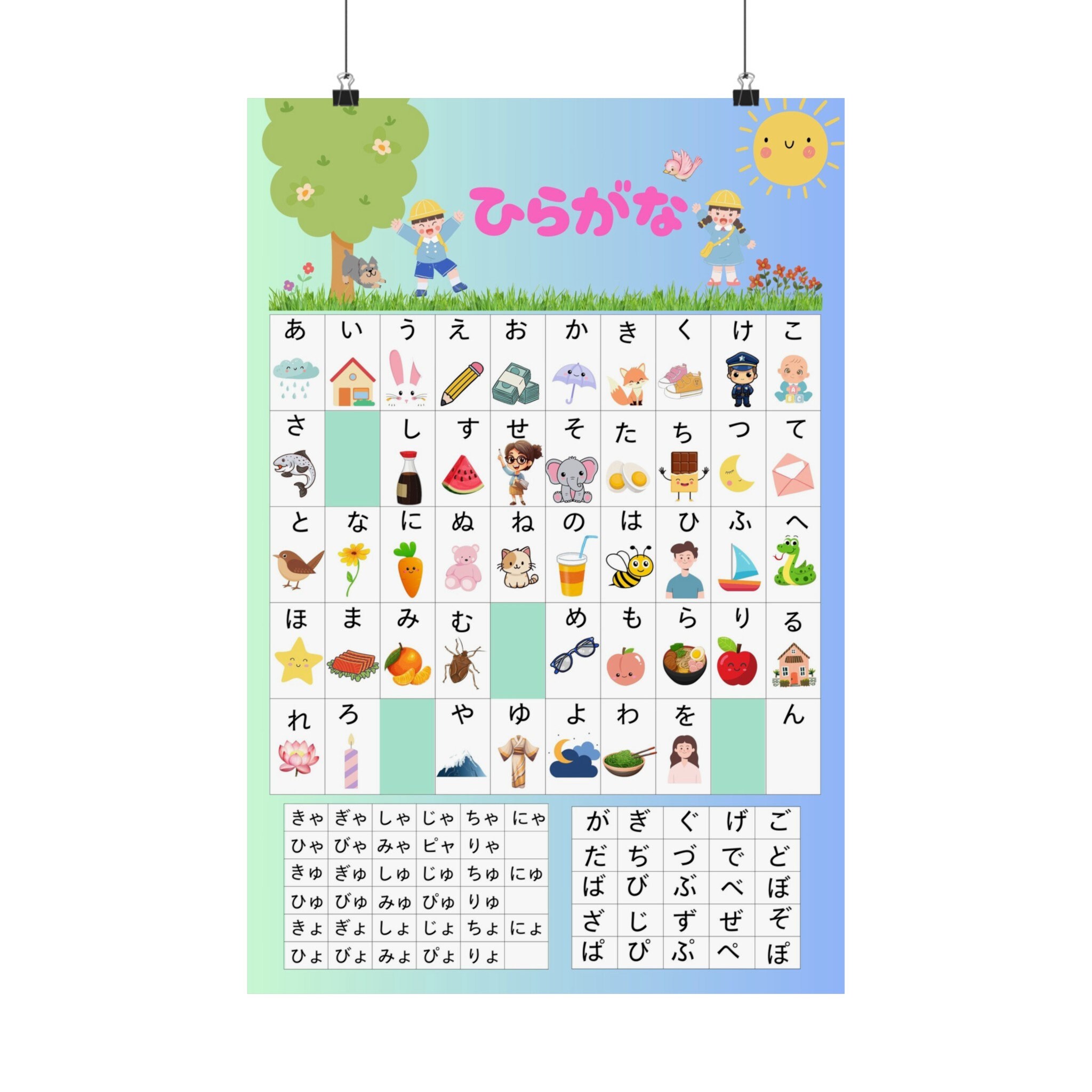 HIRAGANA Poster - Japanese Language Learning - Alphabet - Study ...